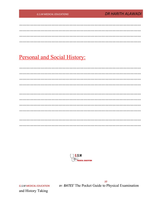 History taking template | PDF