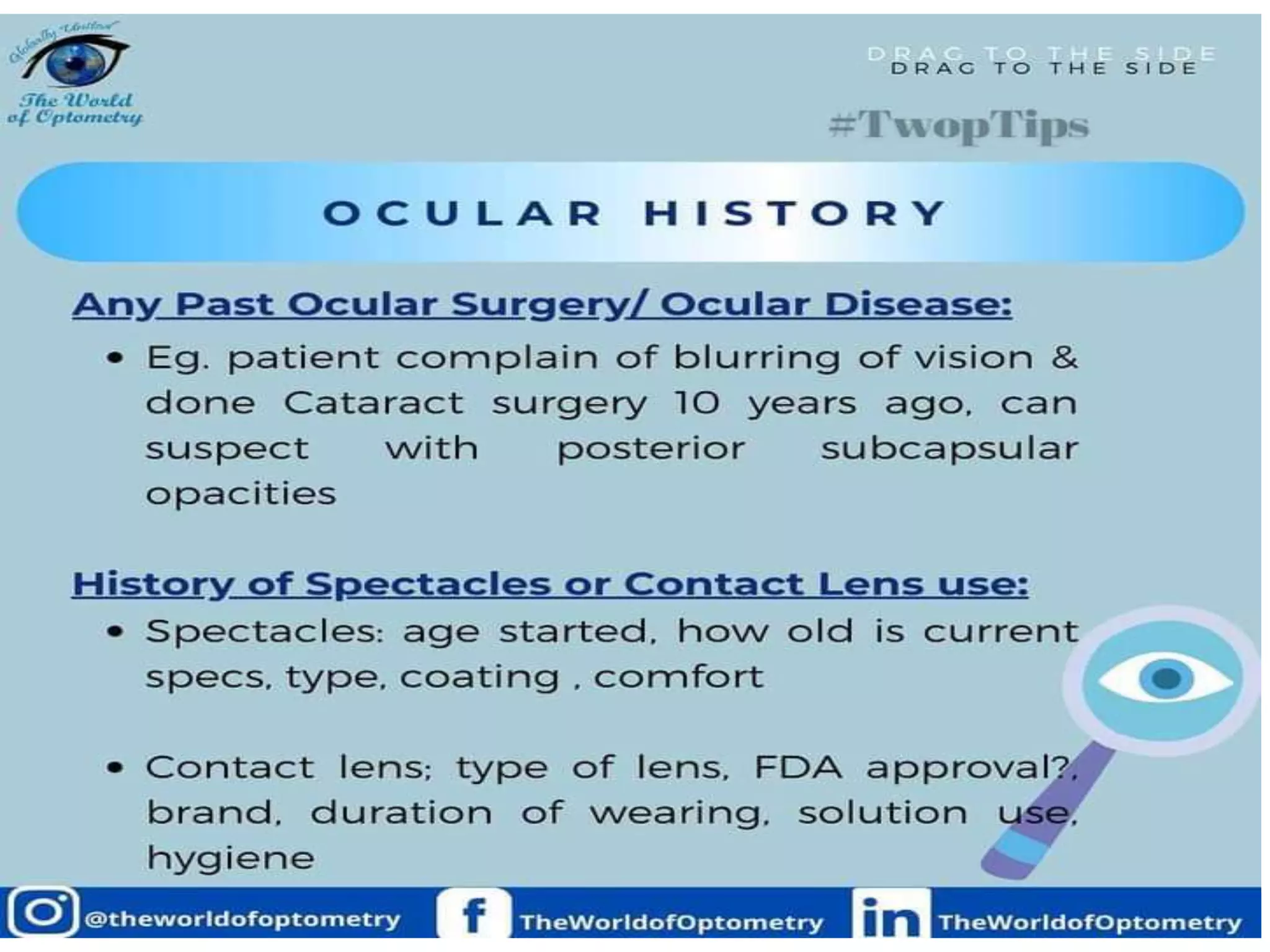 History taking by World council of optometry | PPTX