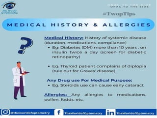 History taking by World council of optometry | PPTX