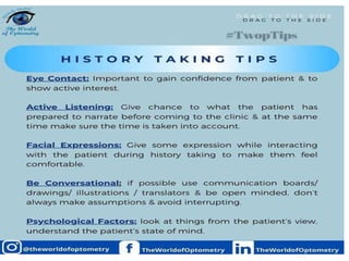 History taking by World council of optometry | PPTX