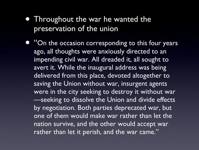 lincoln's second inaugural address | PPT | Death, Injury, or Military ...