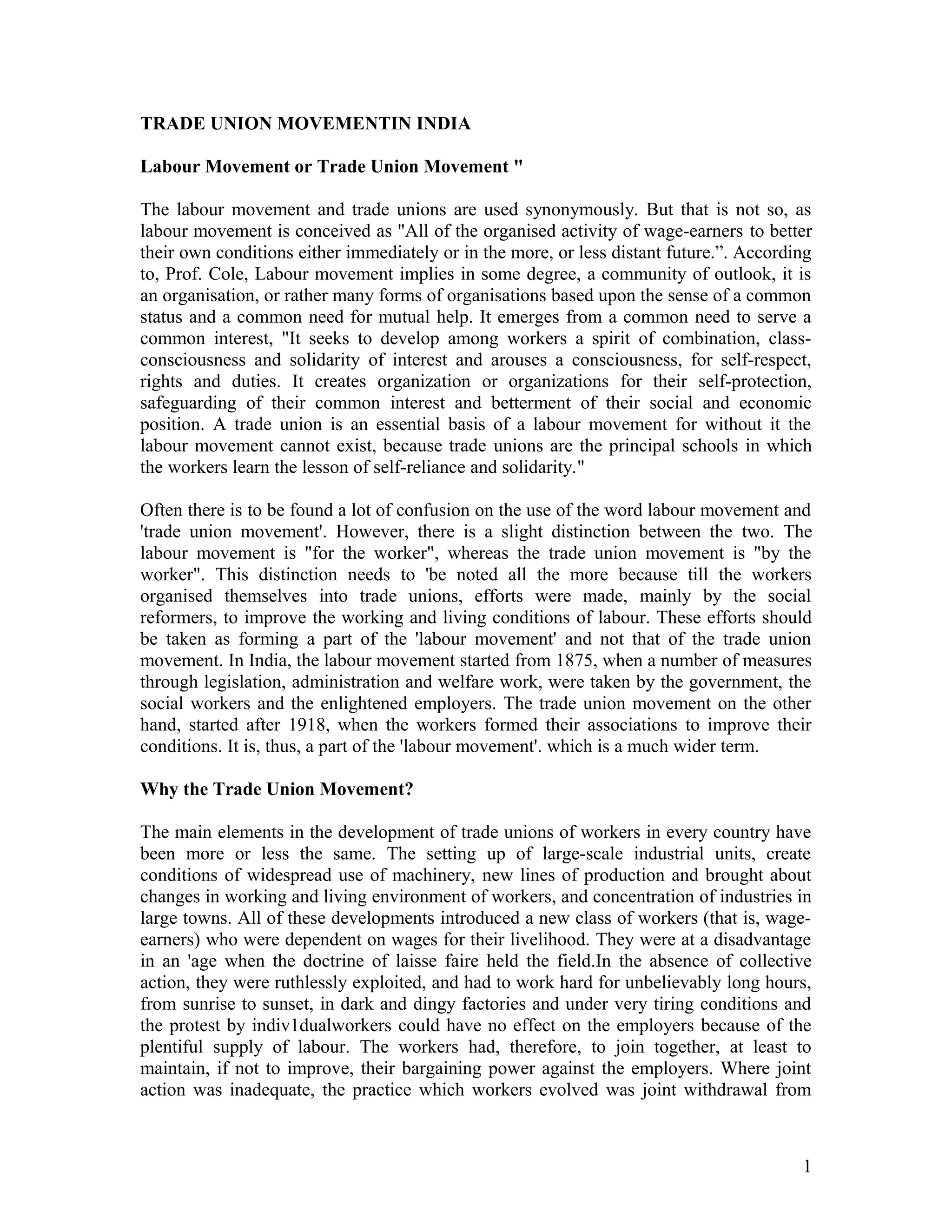 History trade union | DOC