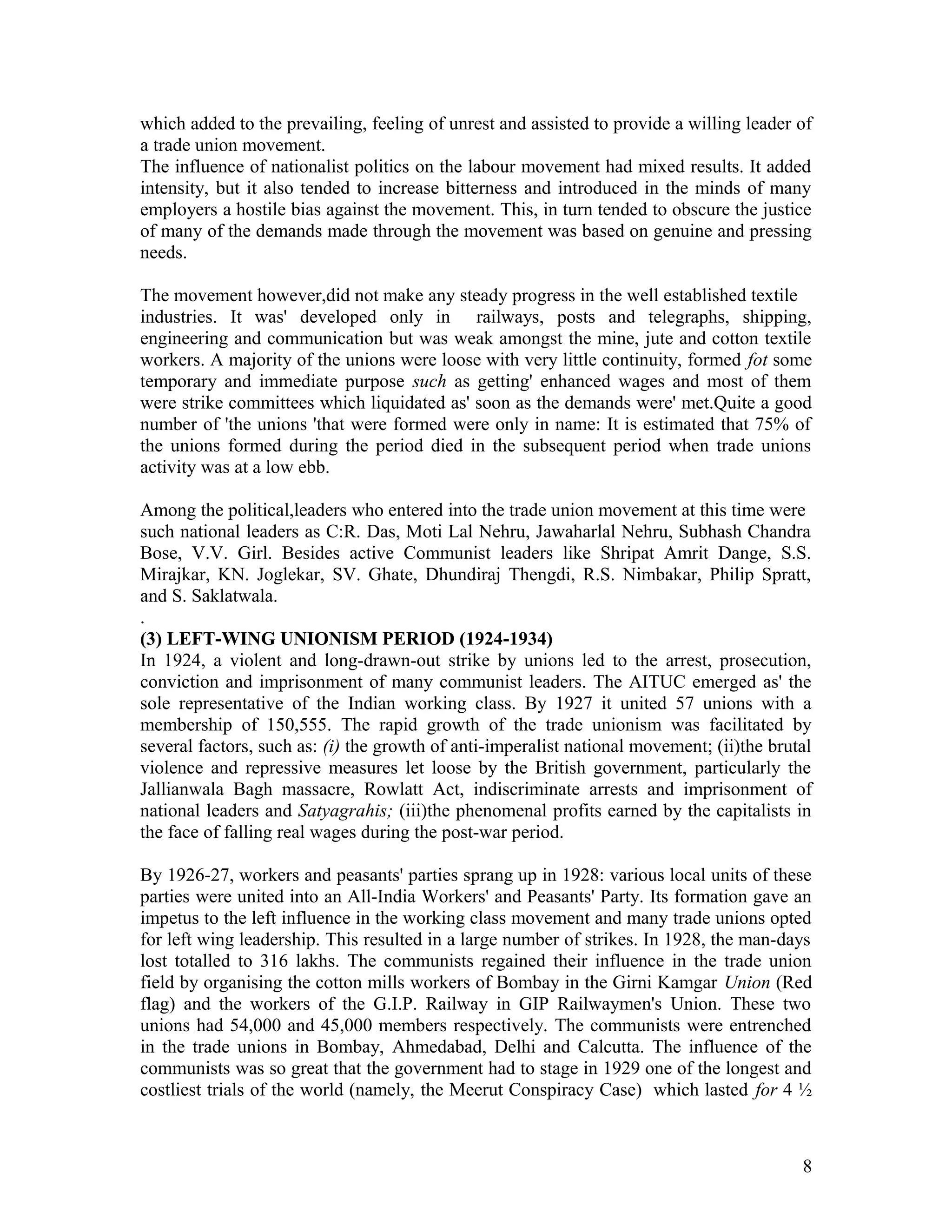 History trade union | DOC