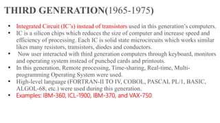 Computer History, Generations, Types and IO | PPT