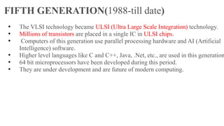 Computer History, Generations, Types and IO | PPT