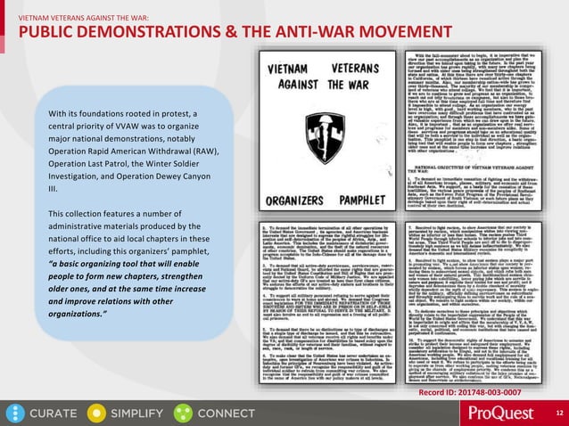 History Vault Students for a Democratic Society, Vietnam Veterans ...