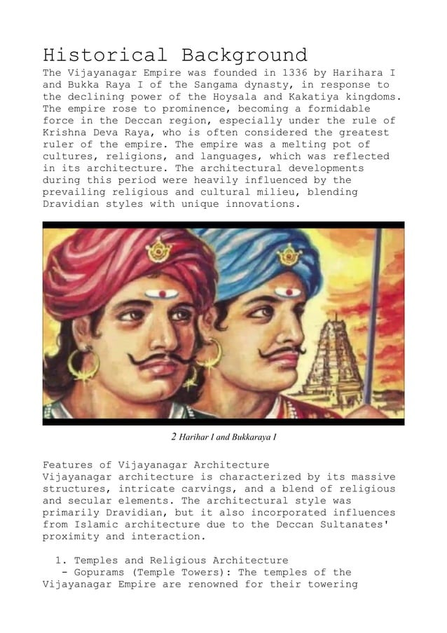 The Architectural culture of the vijaynagar empire. Class 12 CBSE ...