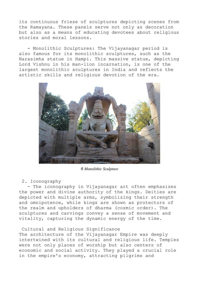 The Architectural culture of the vijaynagar empire. Class 12 CBSE ...