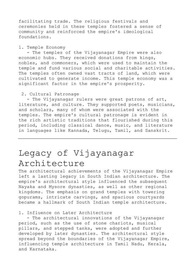 The Architectural culture of the vijaynagar empire. Class 12 CBSE ...