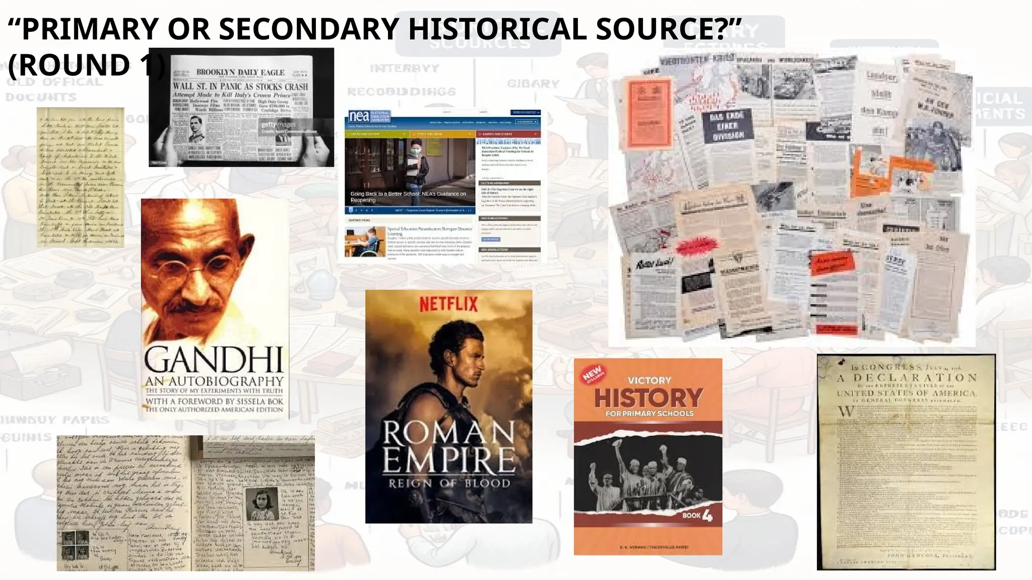 HISTORY Y7C1 ACTIVITY- PRIMARY OR SECONDARY SOURCES.pptx