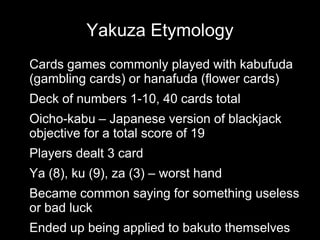 History yakuza presentation final | PPT