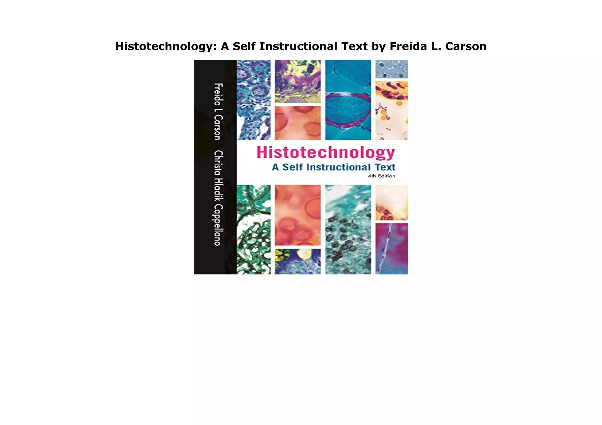 Histotechnology: A Self Instructional Text by Freida L. Carson | PDF