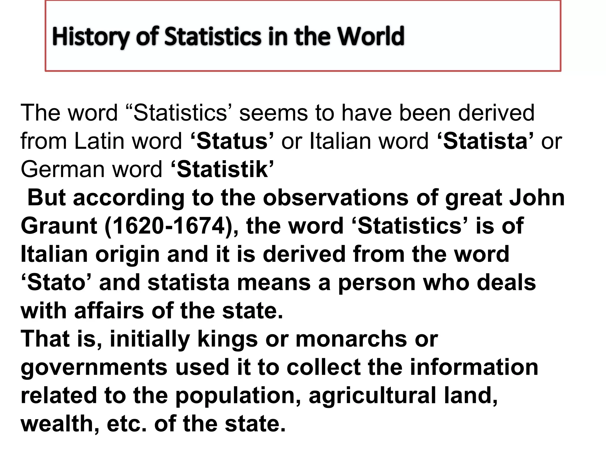 History of statistics #1 | PPTX