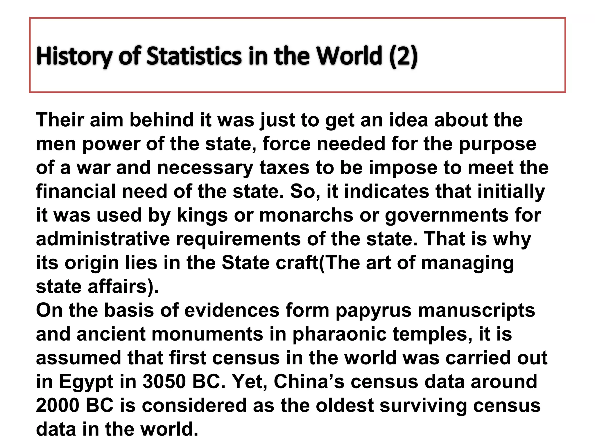 History of statistics #1 | PPTX