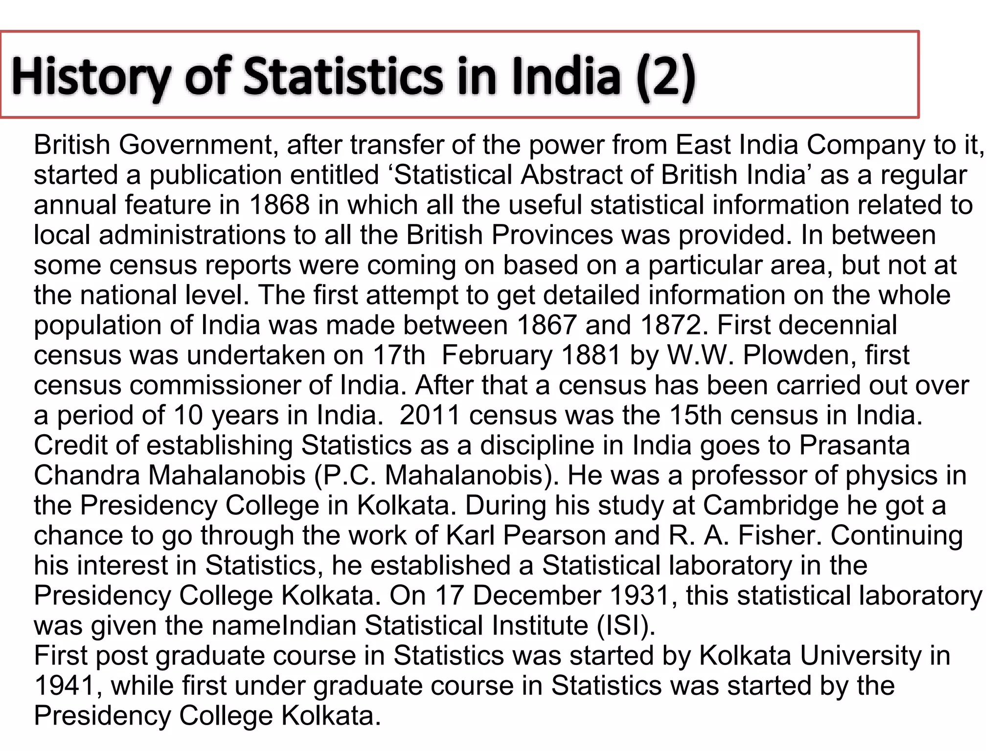 History of statistics #1 | PPTX
