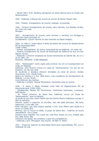 História cronológica dos desbravadores | DOCX