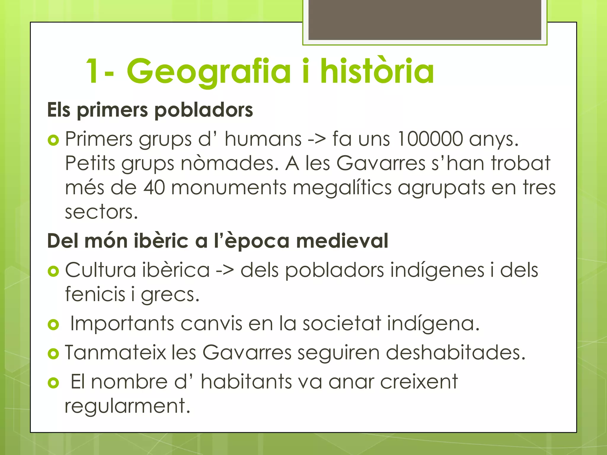 Història de les gavarres | PPTX