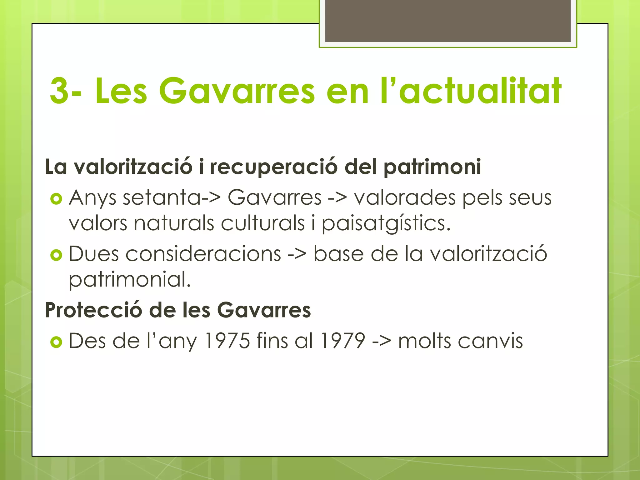 Història de les gavarres | PPTX