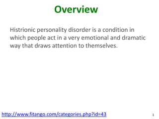 Histrionic Personality Disorder | PPTX