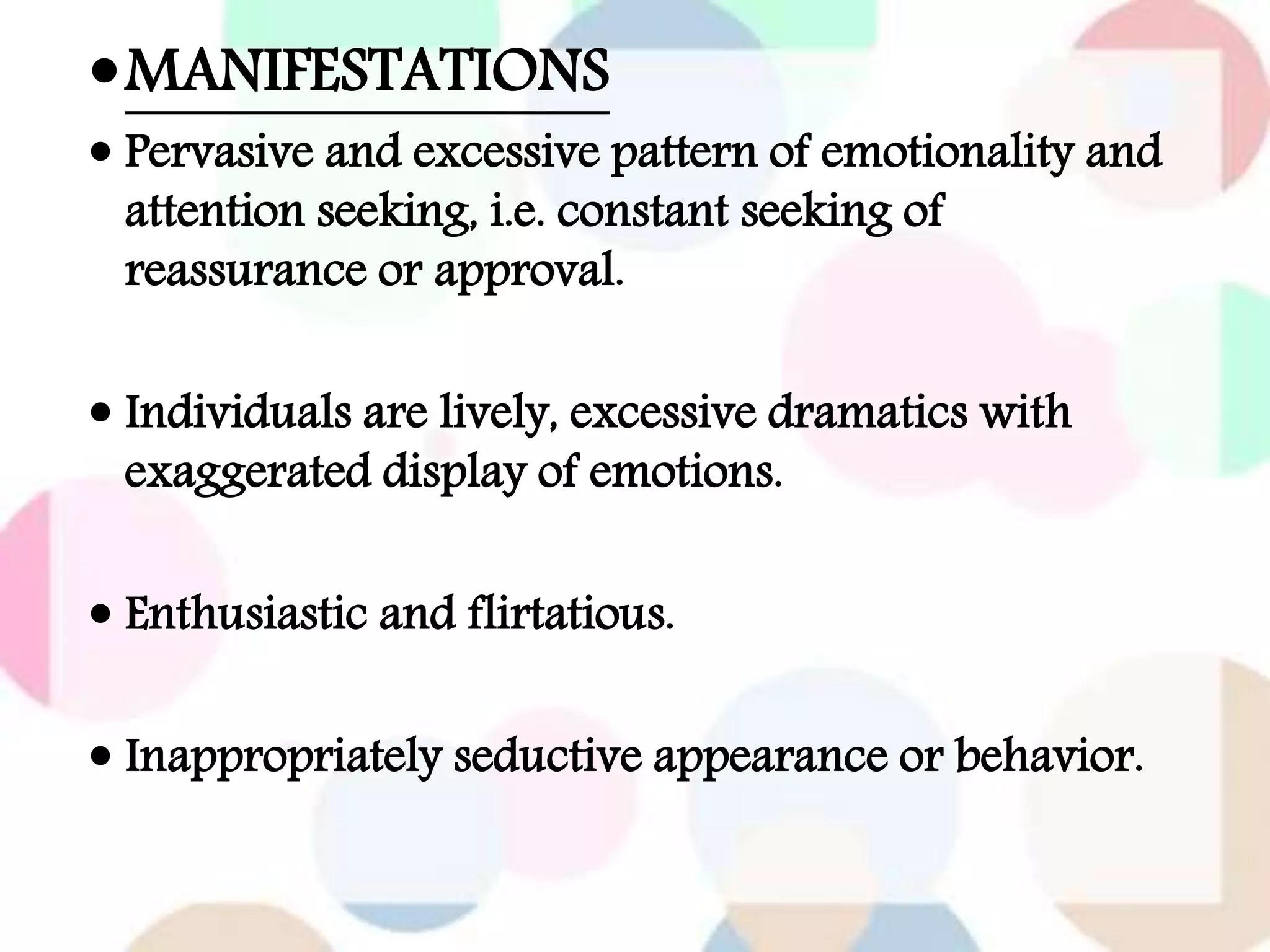 Histrionic personality disorder | PPTX