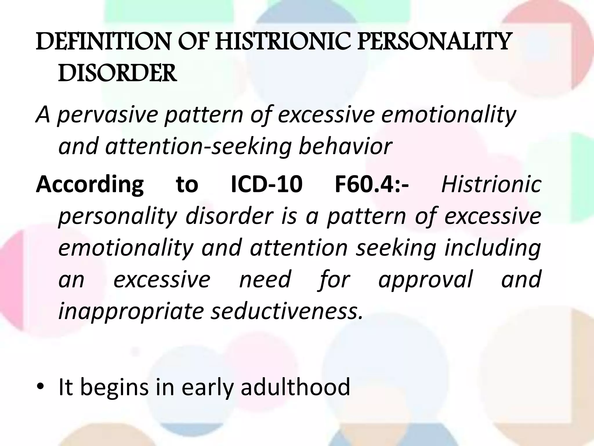 Histrionic personality disorder | PPTX
