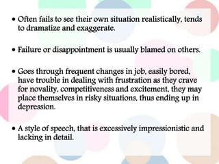 Histrionic personality disorder | PPTX