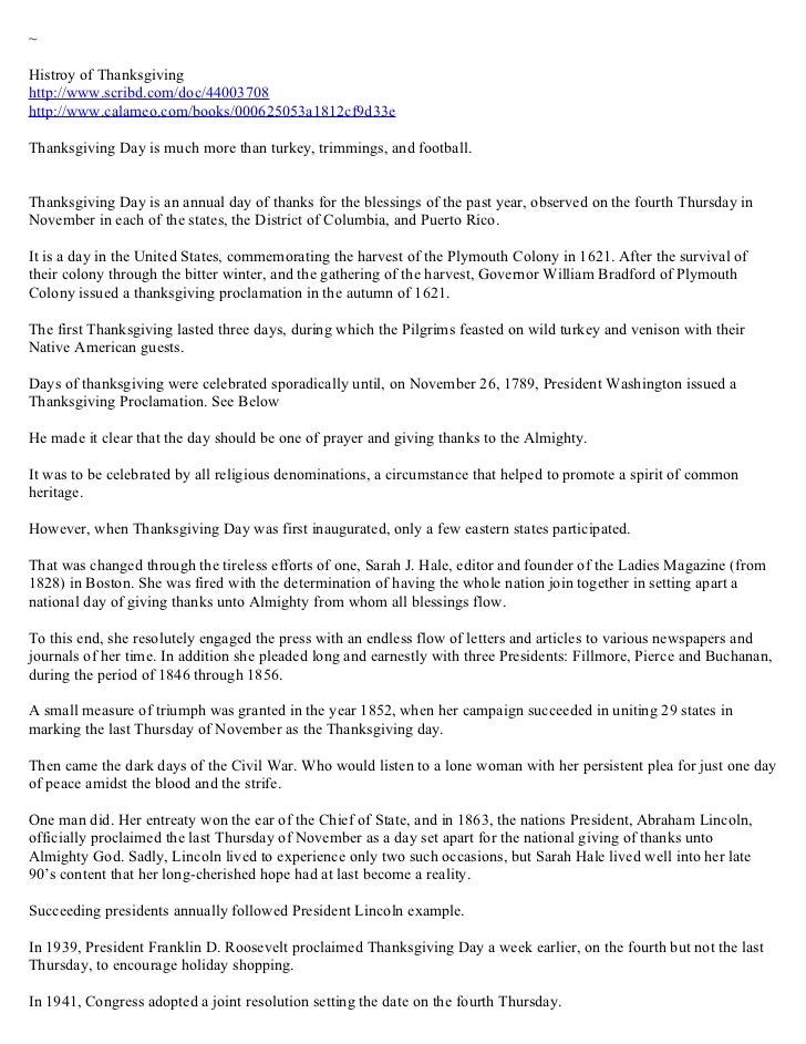 History of Thanksgiving