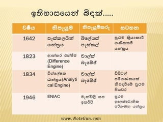 පරිගණකයේ පරිණාමය(Histry of computer) | PDF