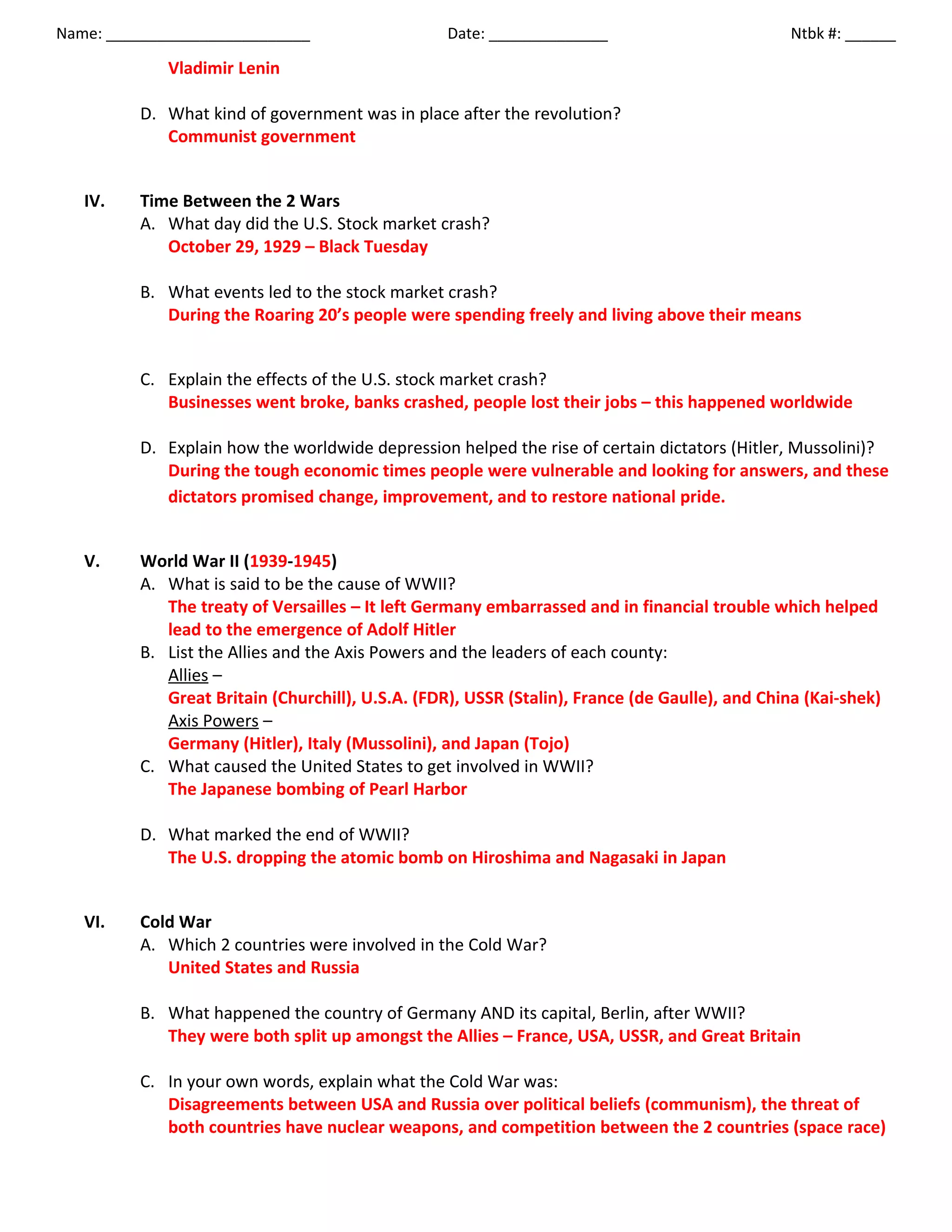 Histry of europe study guide key | DOC