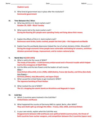 Histry of europe study guide key | DOC