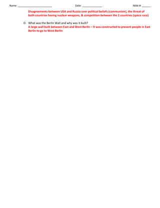 History of Europe study guide key | DOC