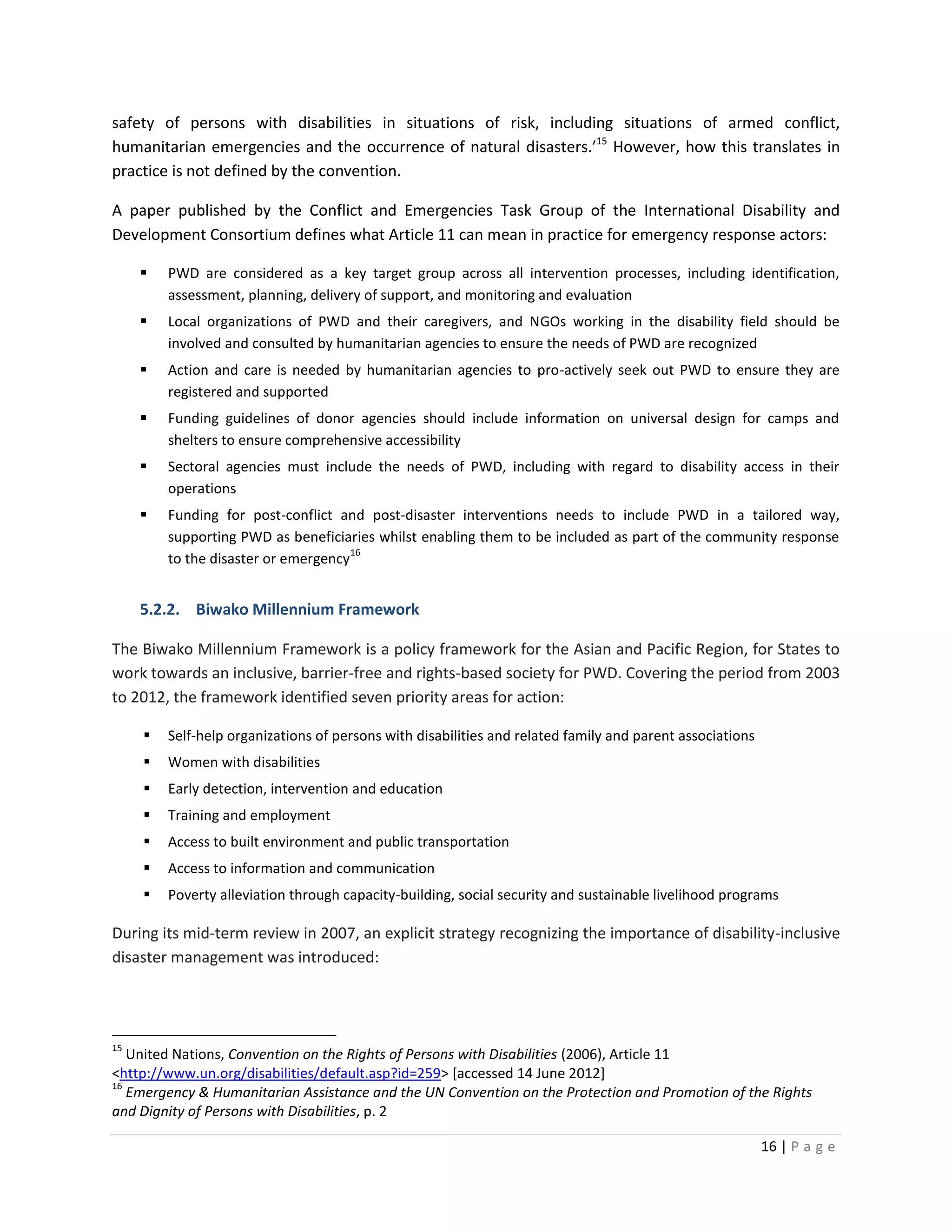 Handicap International: Study on Disability Inclusion in Emergency ...