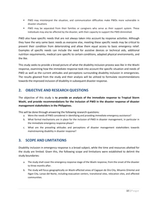Handicap International: Study on Disability Inclusion in Emergency ...