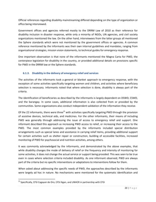 Handicap International: Study on Disability Inclusion in Emergency ...