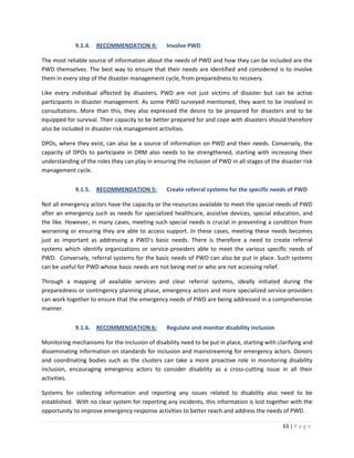 Handicap International: Study on Disability Inclusion in Emergency ...