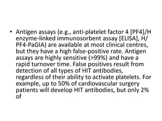 Heparin induced thrombocytopenia hit | PPTX