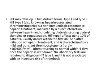 Heparin induced thrombocytopenia hit | PPT