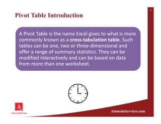 Hit 101 3 excel pivot tables - slides | PDF