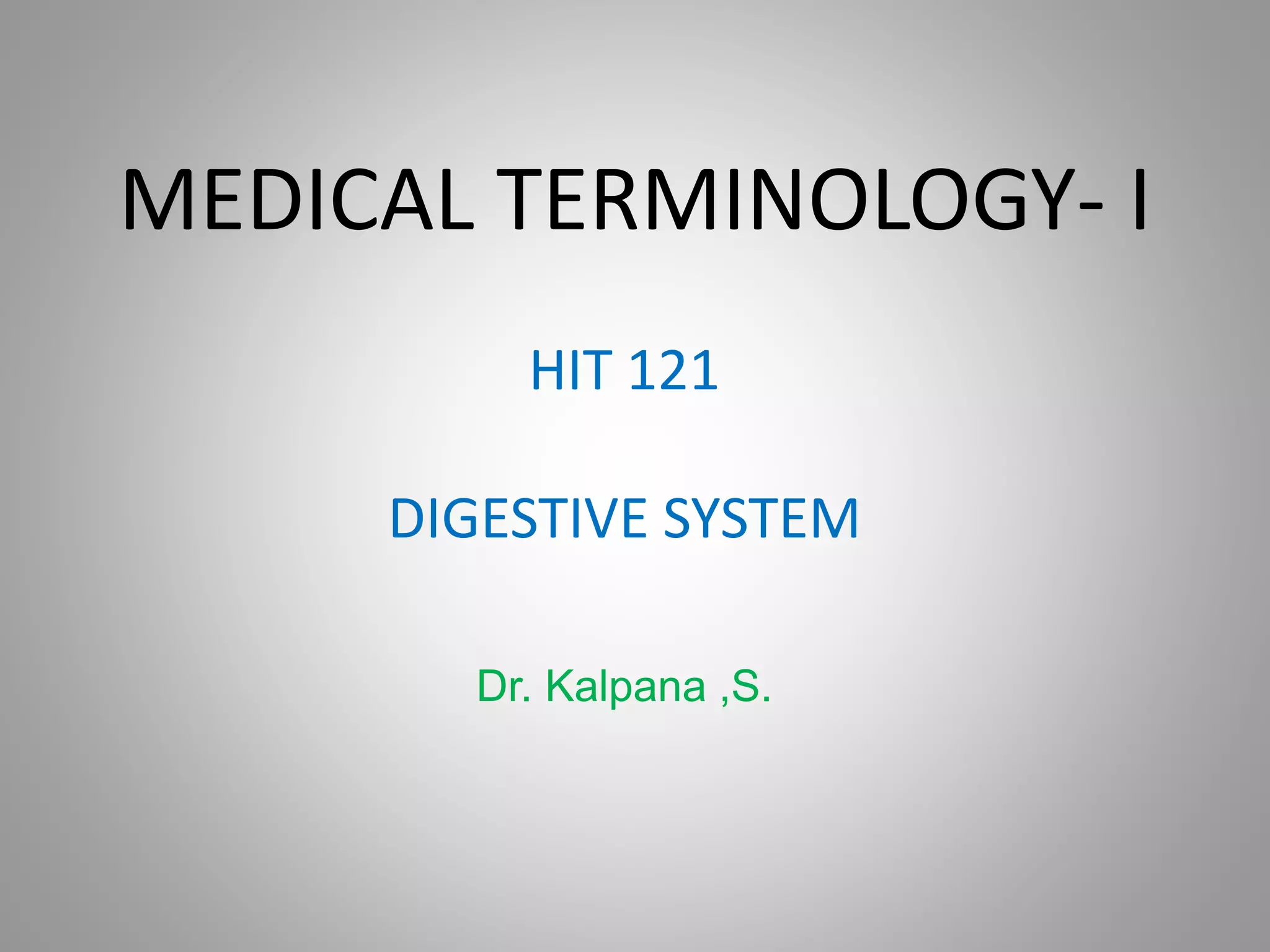 Digestive System medical Terminology | PPTX