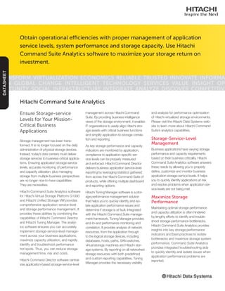 Hitachi Command Suite Data Analytics Datasheet | PDF