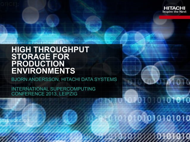High Throughput Storage for Production Environments | PPT