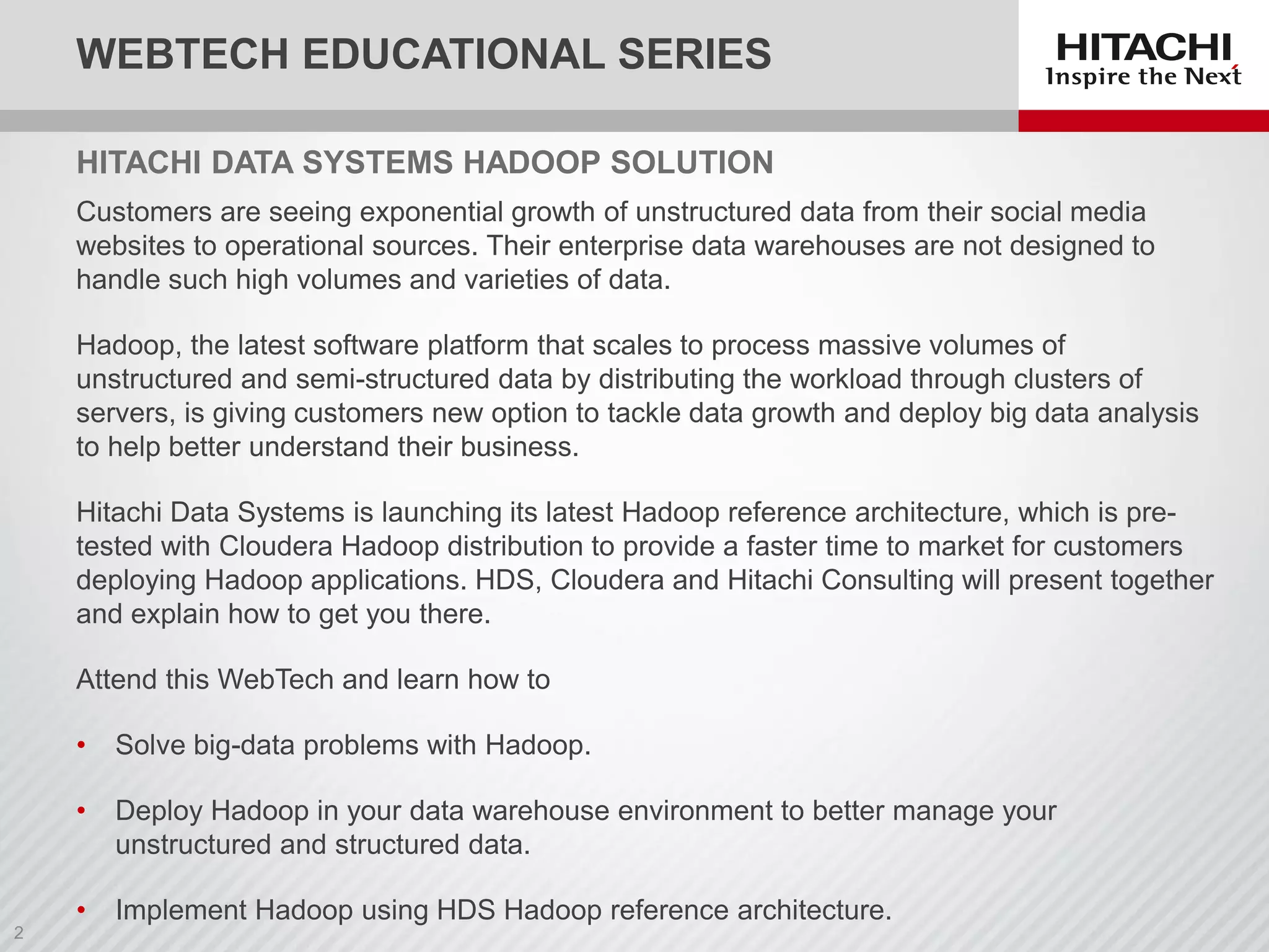 Hitachi Data Systems Hadoop Solution | PDF