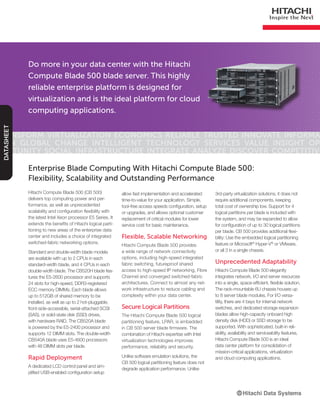 Enterprise Blade Computing With Hitachi Compute Blade 500: Flexibility ...