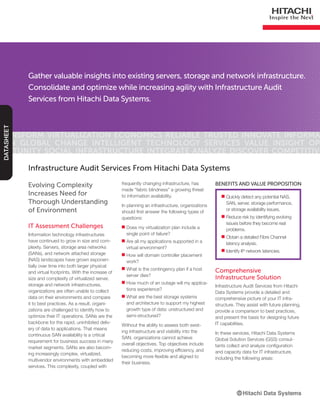 Infrastructure Audit Services From Hitachi Data Systems -- Datasheet | PDF