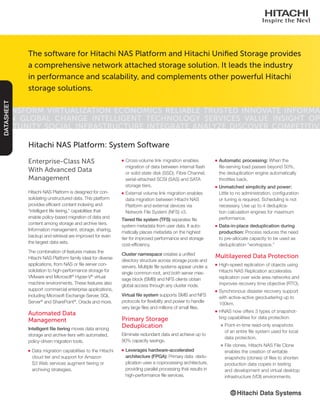Hitachi NAS Software Datasheet | PDF