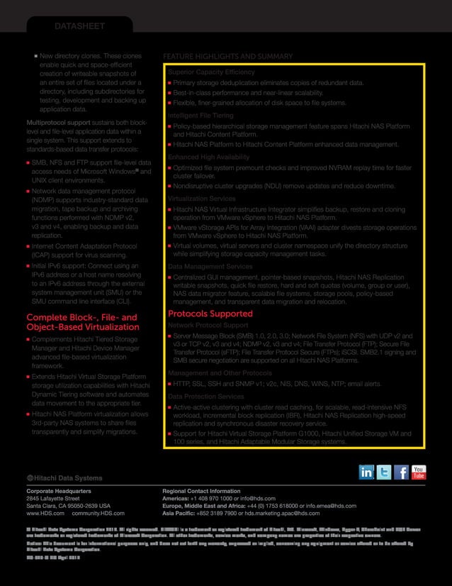 Hitachi NAS Software Datasheet | PDF