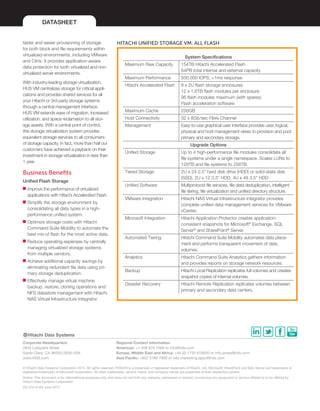 Hitachi Unified Storage VM Flash -- Datasheet | PDF | Data Storage and Warehousing | Computing