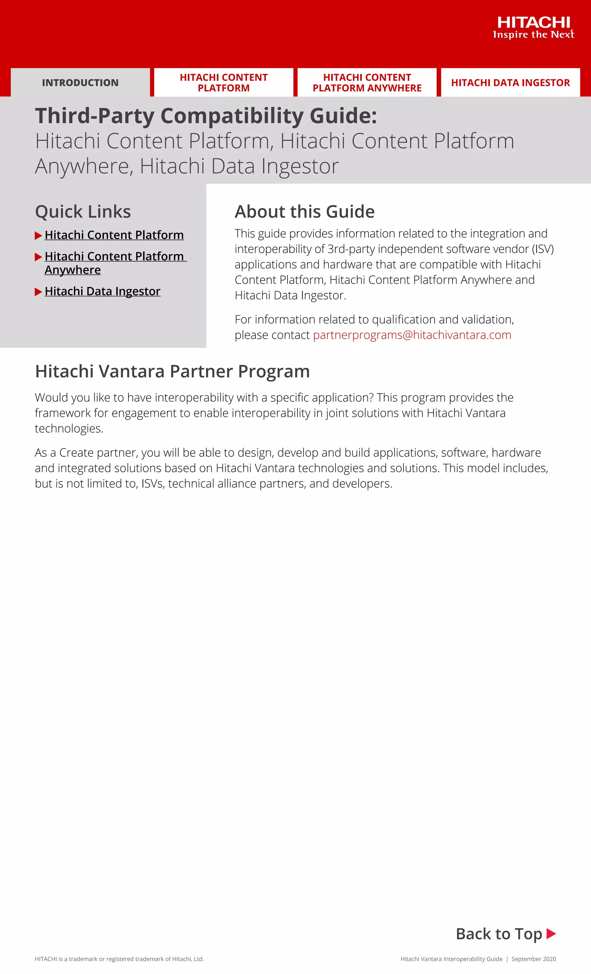 Hitachi interoperability-guide-hcp-hcp-anywhere-hdi | PDF