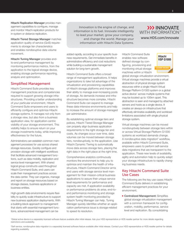 Hitachi Command Suite Overview | PDF