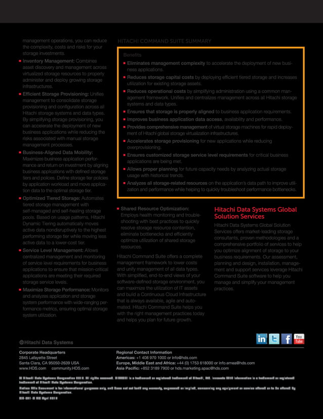 Hitachi Command Suite Overview | PDF